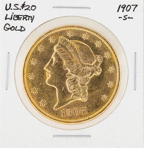 1907 S $20 Liberty Head Double Eagle Gold Coin