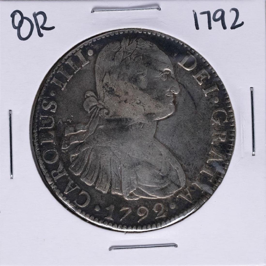 1792-FM Mexico 8 Reales Carolus IIII Silver Coin