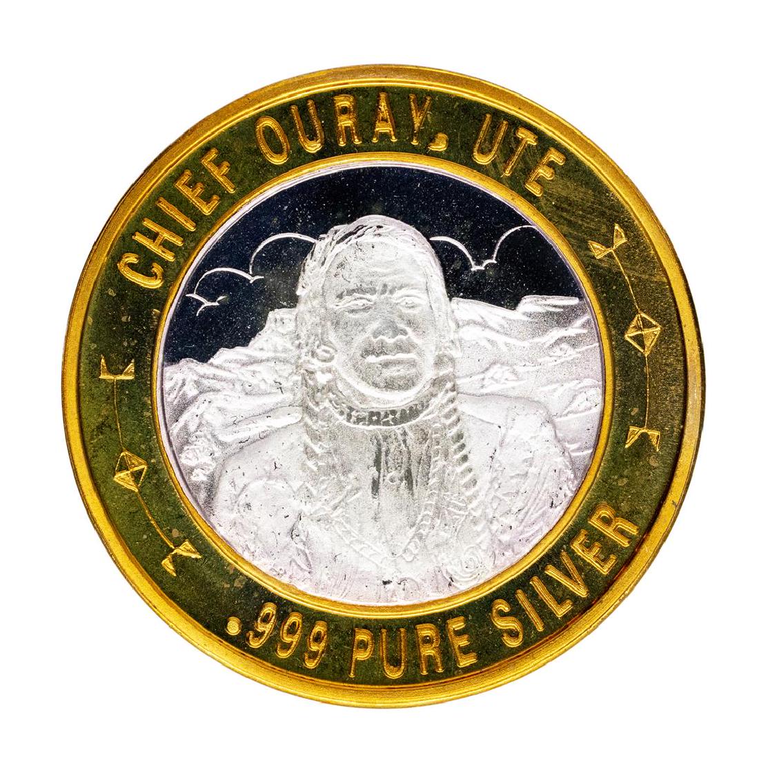 .999 Silver Chief Ouray, UTE $10 Casino Limited Native
