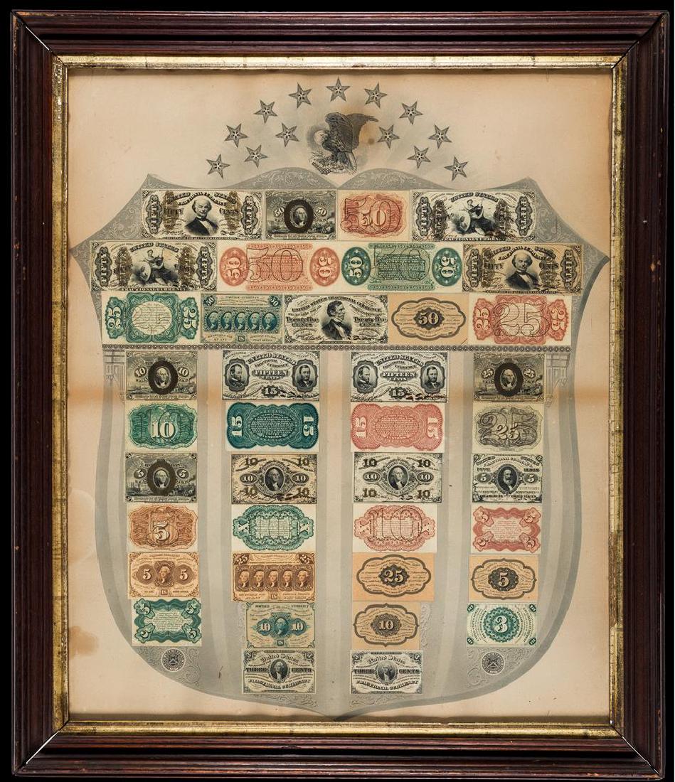 U.S. Fractional Currency Shield FR.1382 Gray Background