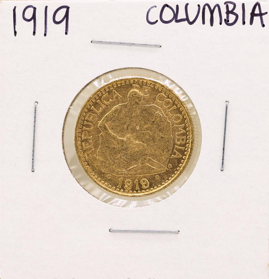 1919 Columbia 5 Pesos Gold Coin