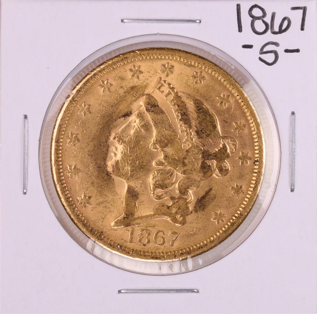 1867 S $20 Liberty Head Double Eagle Gold Coin