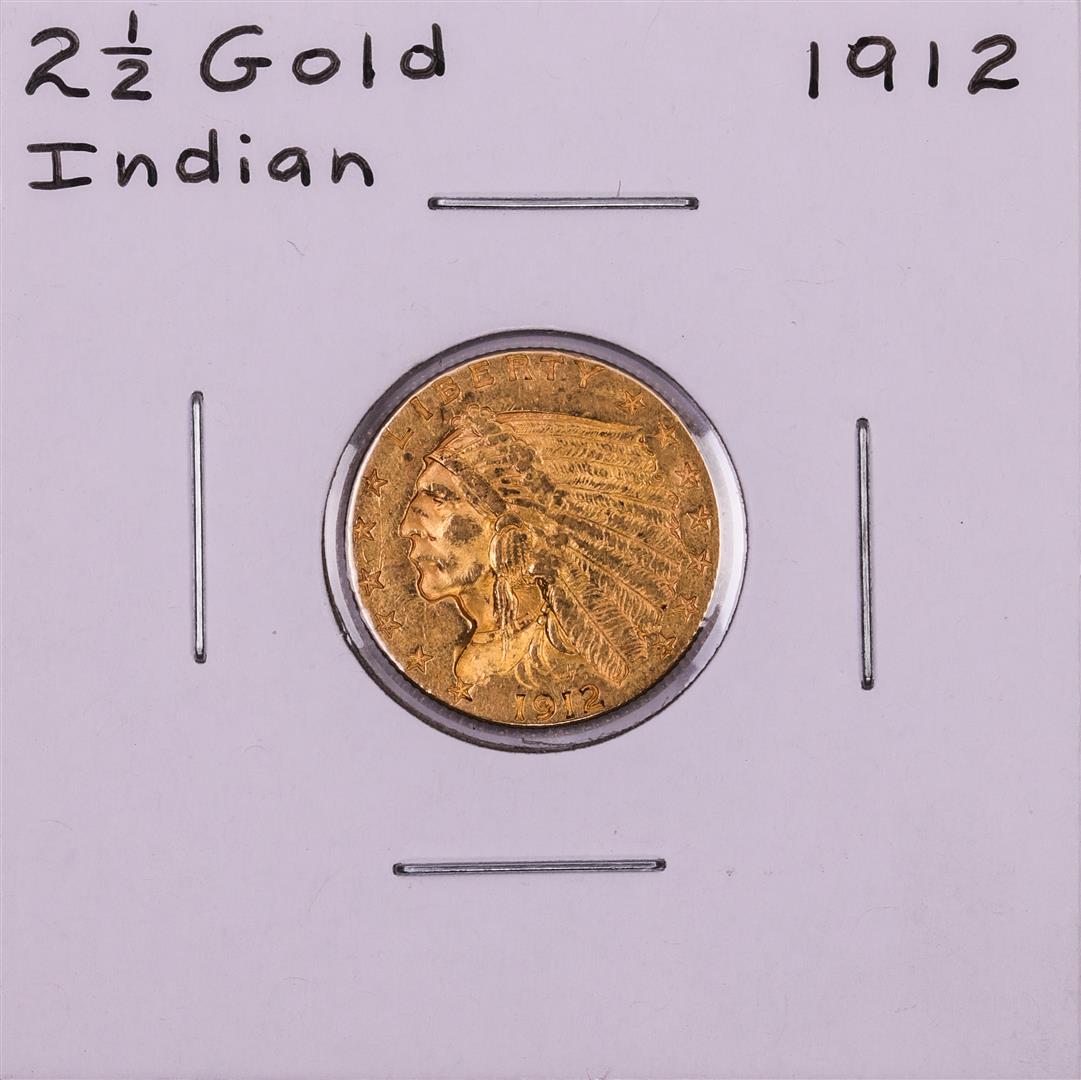 1912 $2 1/2 Indian Head Quarter Eagle Gold Coin