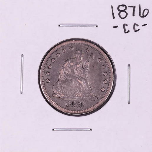 1876 Cc Seated Liberty Quarter Coin
