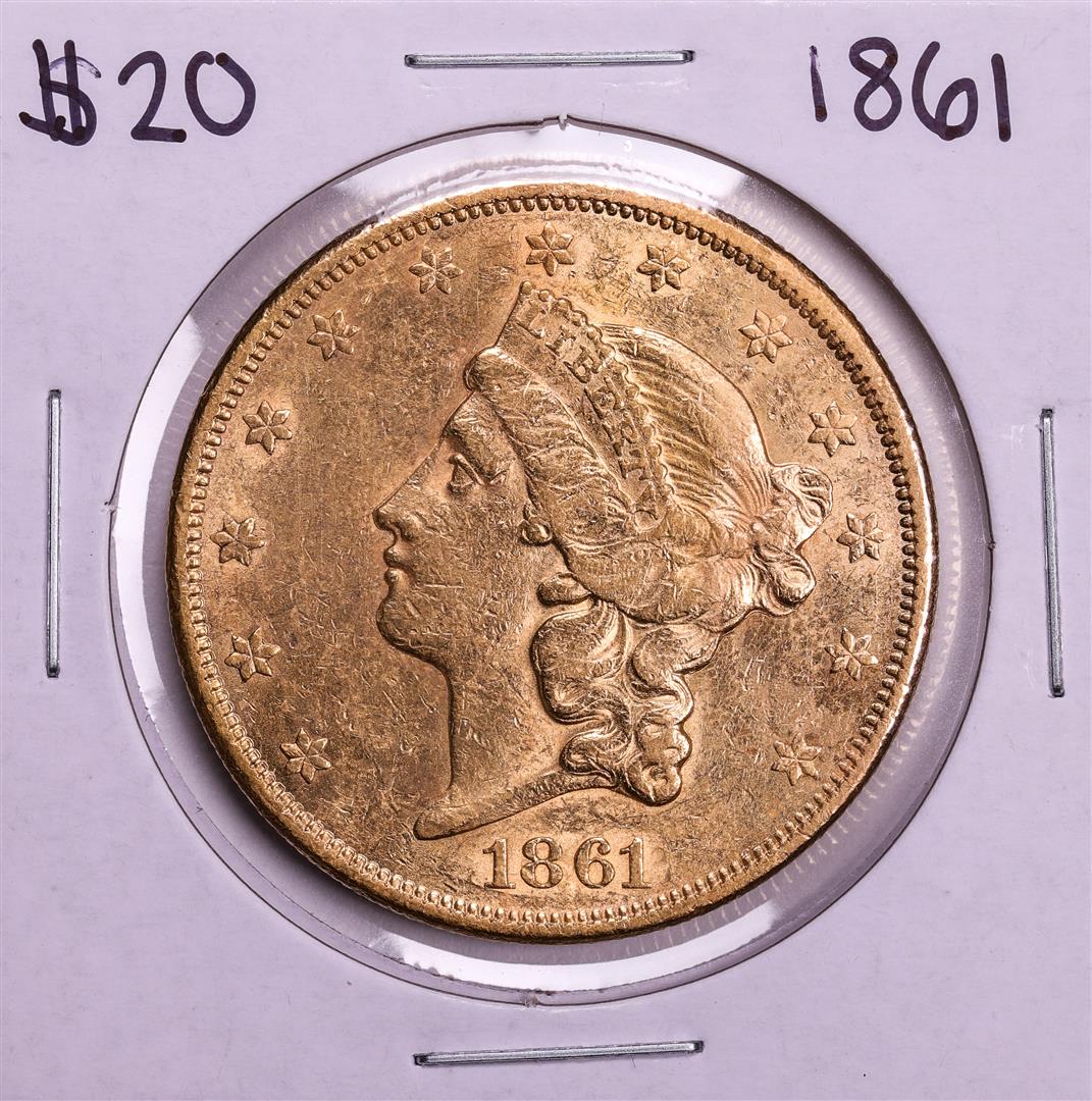 1861 $20 Liberty Head Double Eagle Gold Coin Civil War Date (#0222) on May 25, 2022 | BK ...