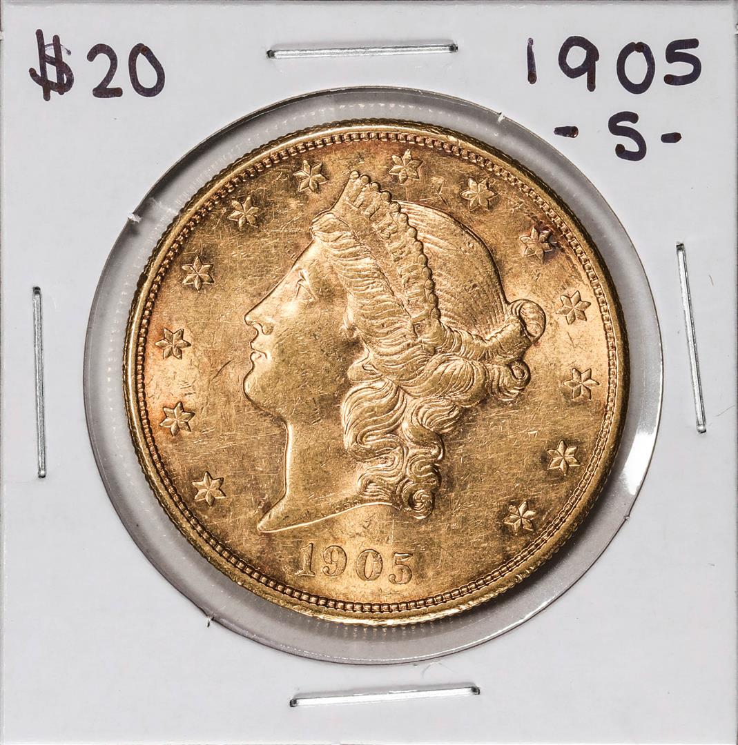 1905 S $20 Liberty Head Double Eagle Gold Coin