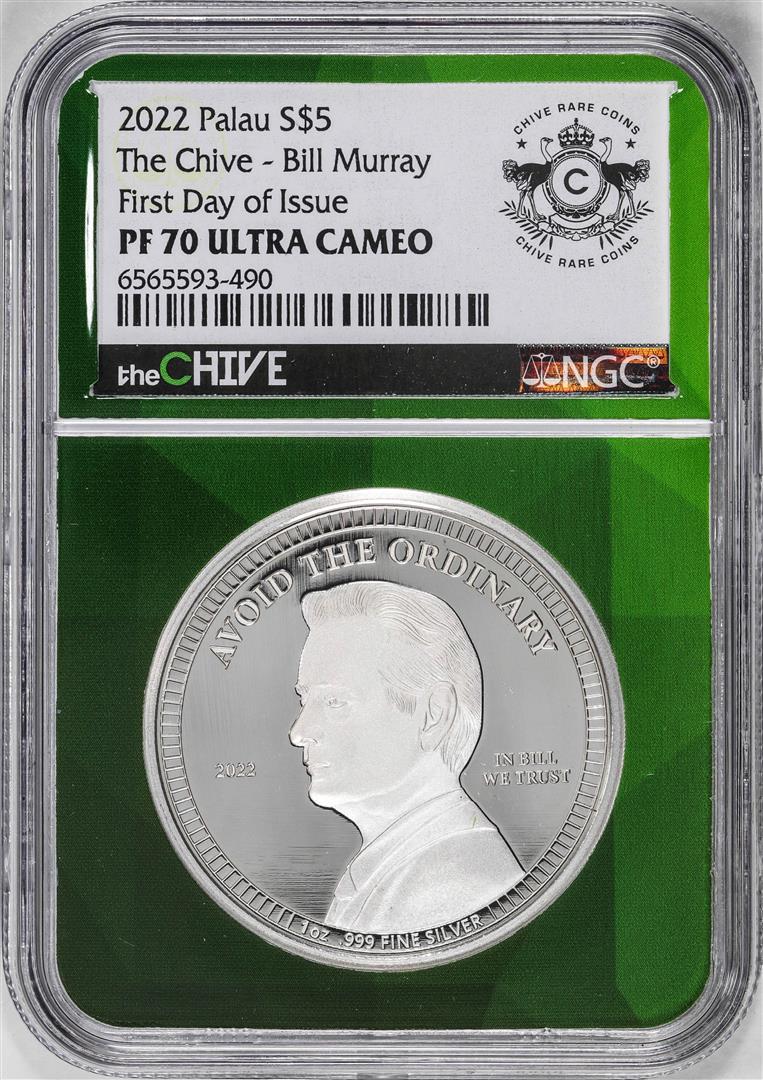 2022 Paulau $5 Proof The Chive Bill Murray Silver Coin NGC PF70 Ultra ...