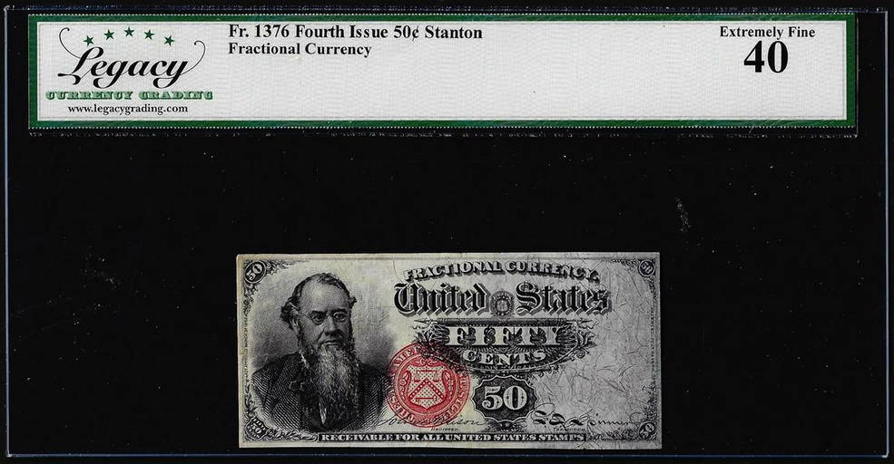 1863 Fourth Issue 50 Cents Fractional Currency Note Fr.1376 Legacy ...
