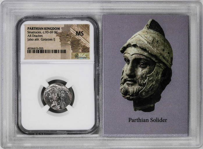 Parthian Kingdom Sinatruces c.93-69 BC AR Drachm Ancient Coin NGC MS ...