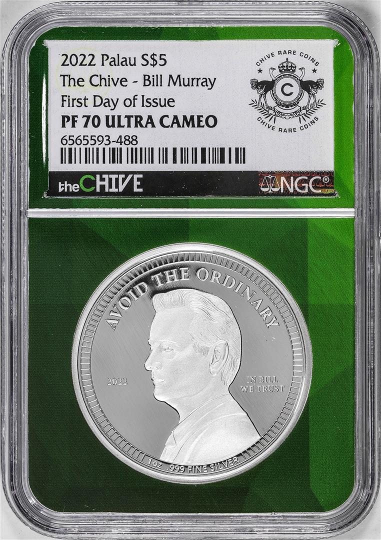 2022 Paulau $5 Proof The Chive Bill Murray Silver Coin Ngc Pf70 Ultra ...