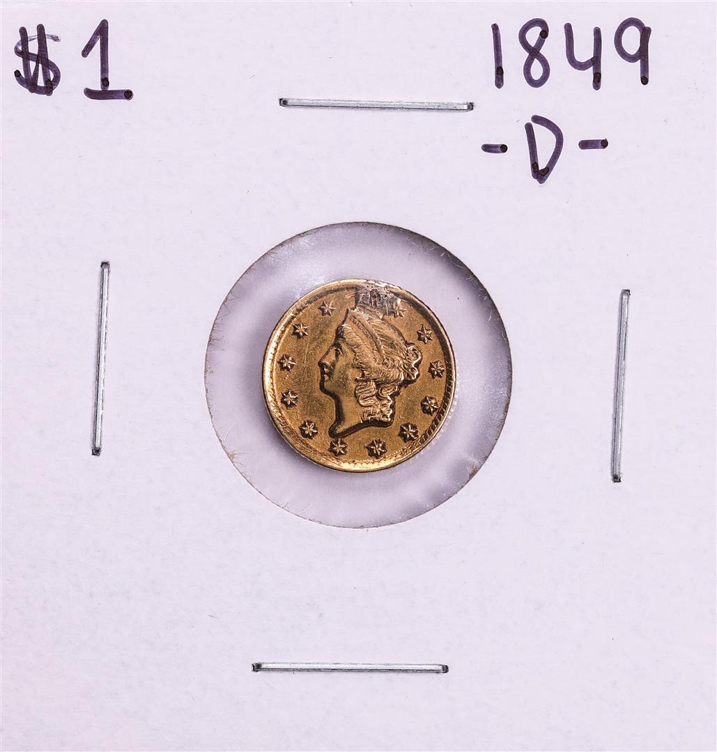 1849 D $1 Liberty Head Gold Dollar Coin