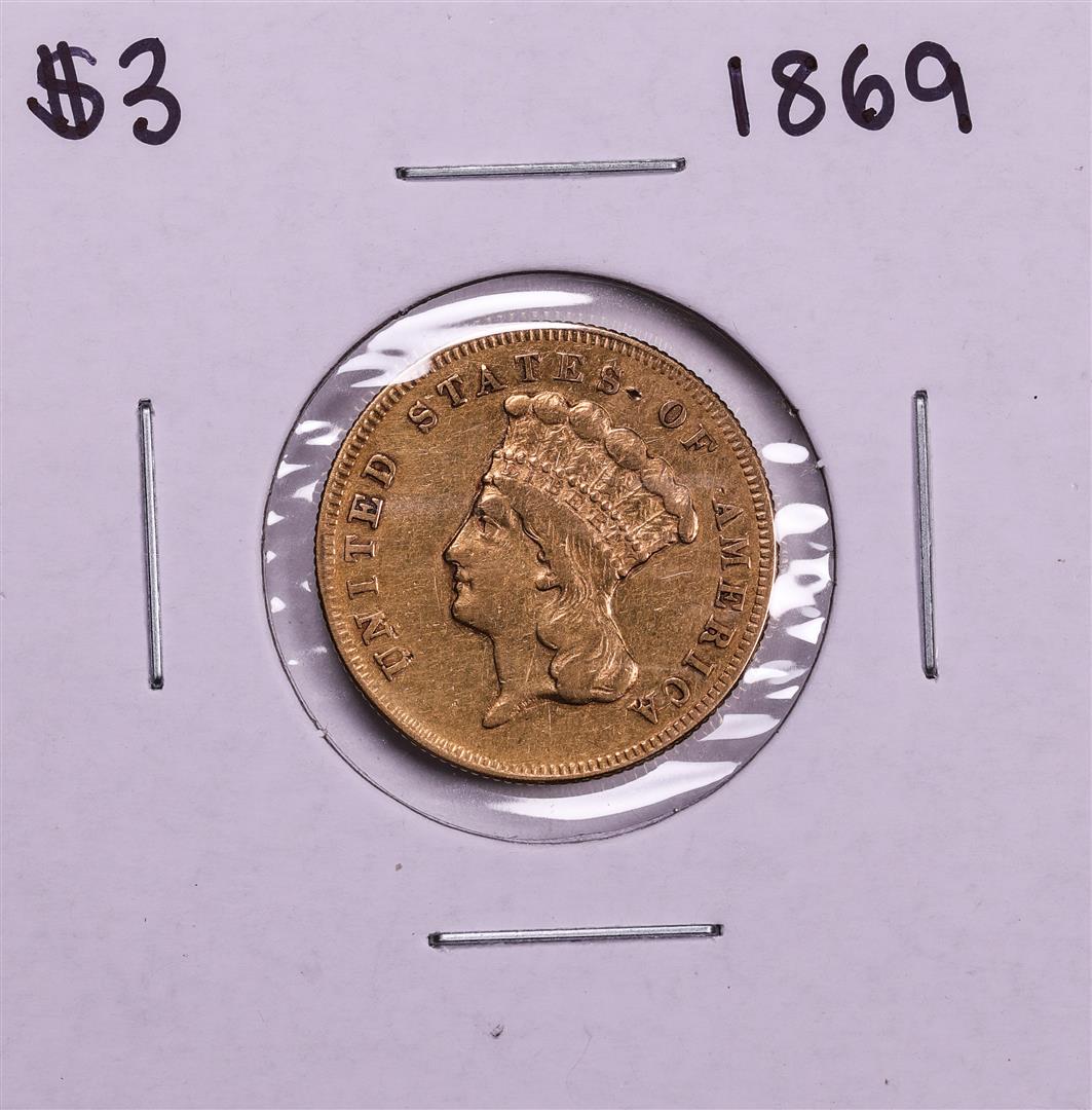 1869 $3 Indian Princess Head Gold Coin - Mar 14, 2023 | BK Auctions in CA
