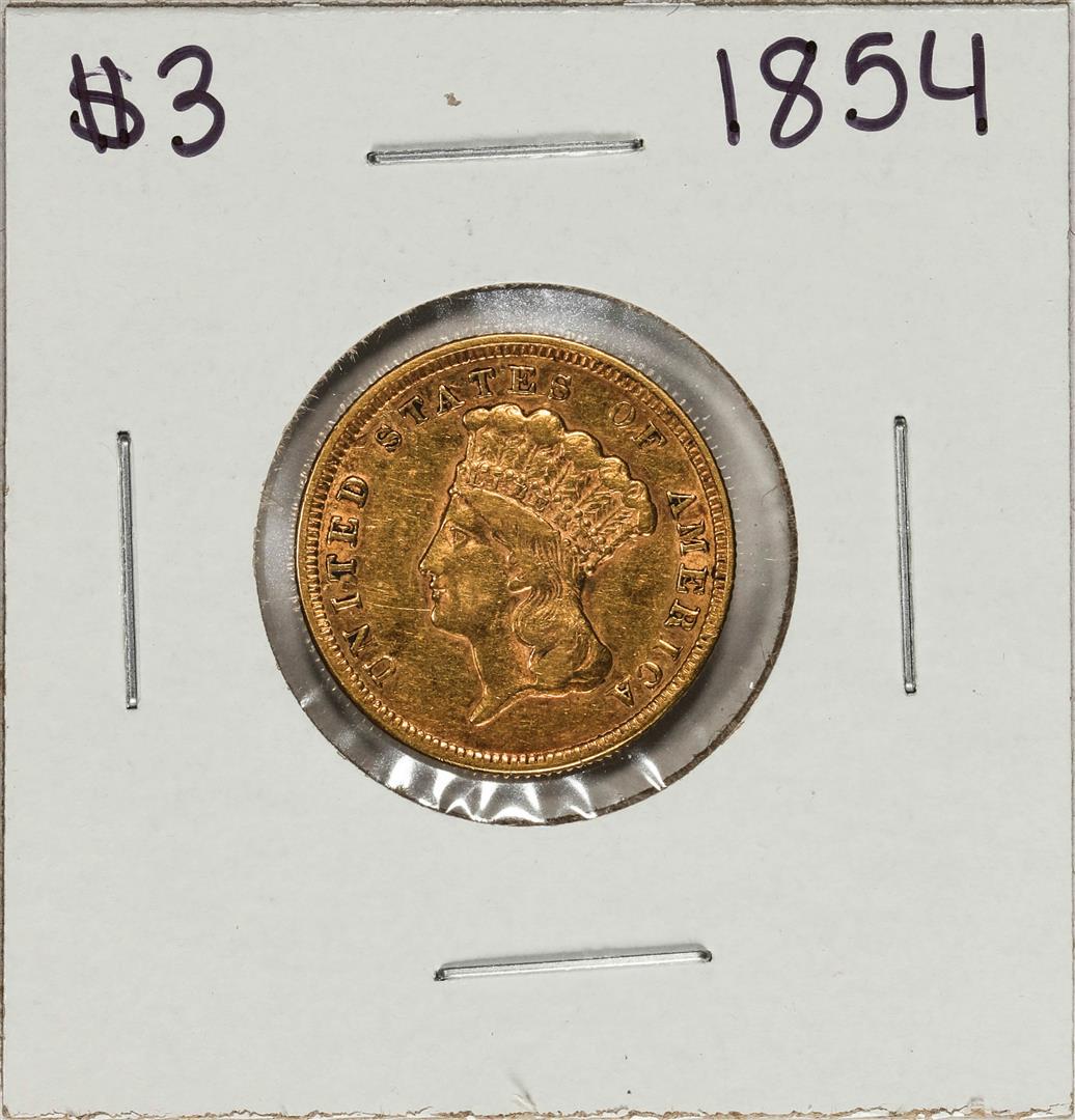 1854 $3 Indian Princess Head Gold Coin - Mar 22, 2023 | BK Auctions in CA