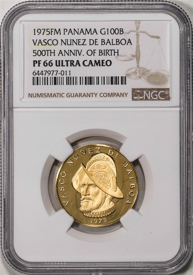 1975fm Panama 100 Balboas Vasco Nunez De Balboa Gold Coin Ngc Pf66 ...