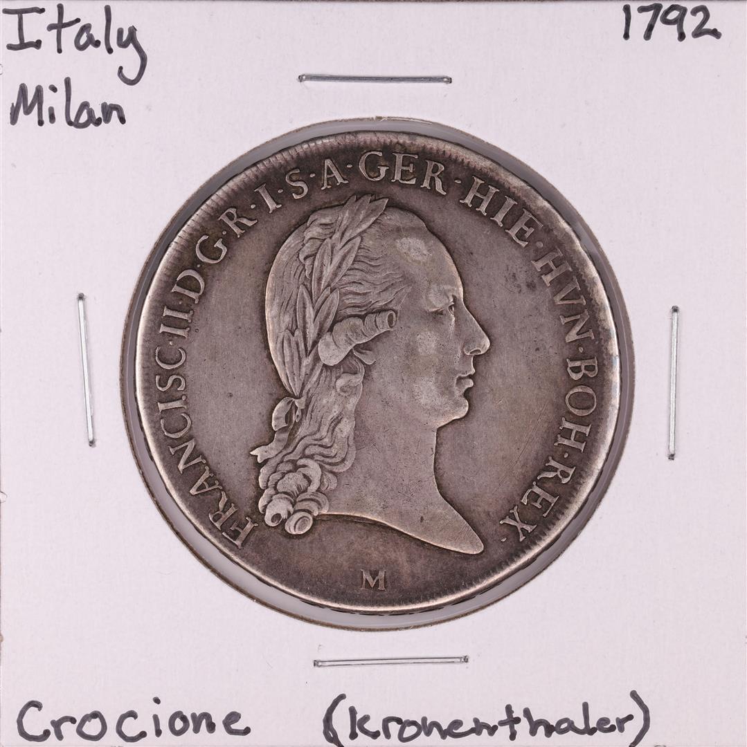 1792 Italy Milan Crocione Kronenthaler Silver Coin - Mar 26, 2023 | BK ...