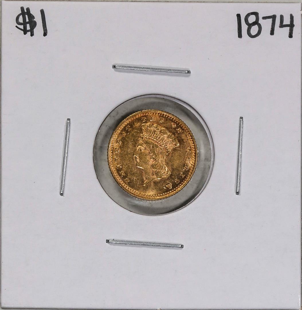 1874 $1 Indian Princess Head Gold Dollar Coin - Apr 04, 2023 | BK ...
