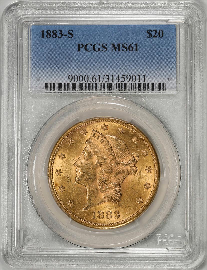 1883-S $20 Liberty Head Double Eagle Gold Coin PCGS MS61 - Apr 08, 2023 ...