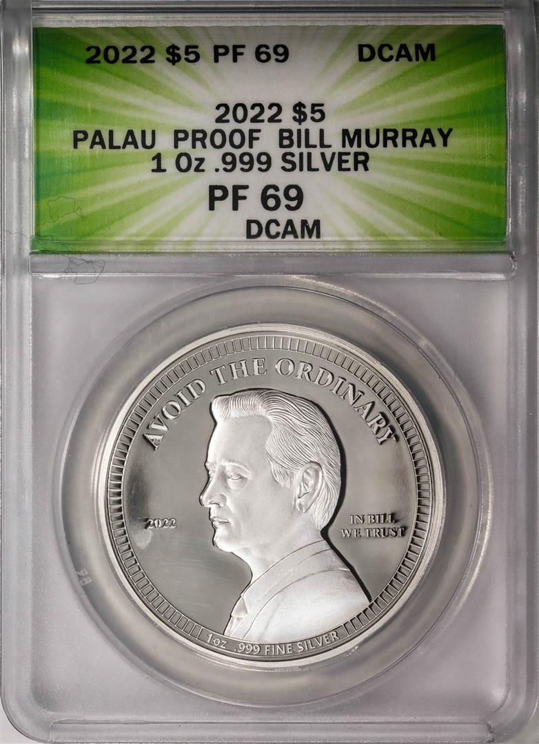 2022 $5 Palau Proof Bill Murray Silver Coin Anacs Pf69dcam