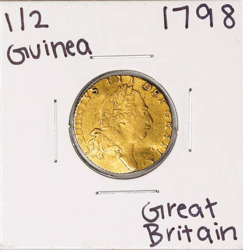 1798 Great Britain George Iii 1/2 Guinea Gold Coin