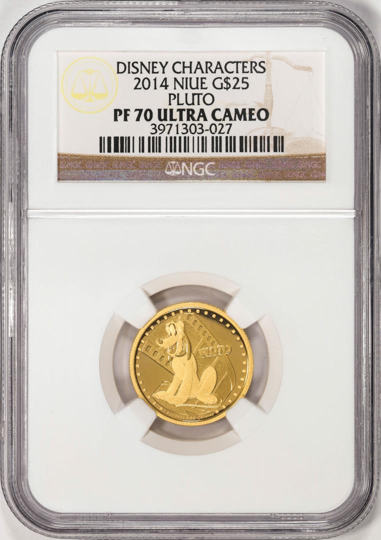2014 Niue $25 Proof Disney Characters Pluto Gold Coin Ngc Pf70 Ultra ...