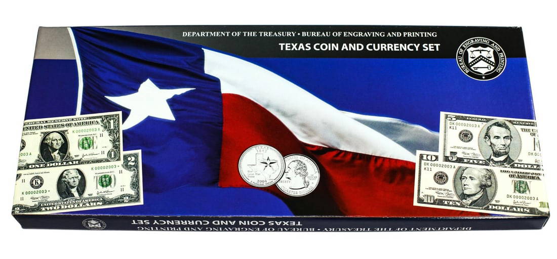 2003 Department Of The Treasury Bep Texas Coin And Currency Set ...