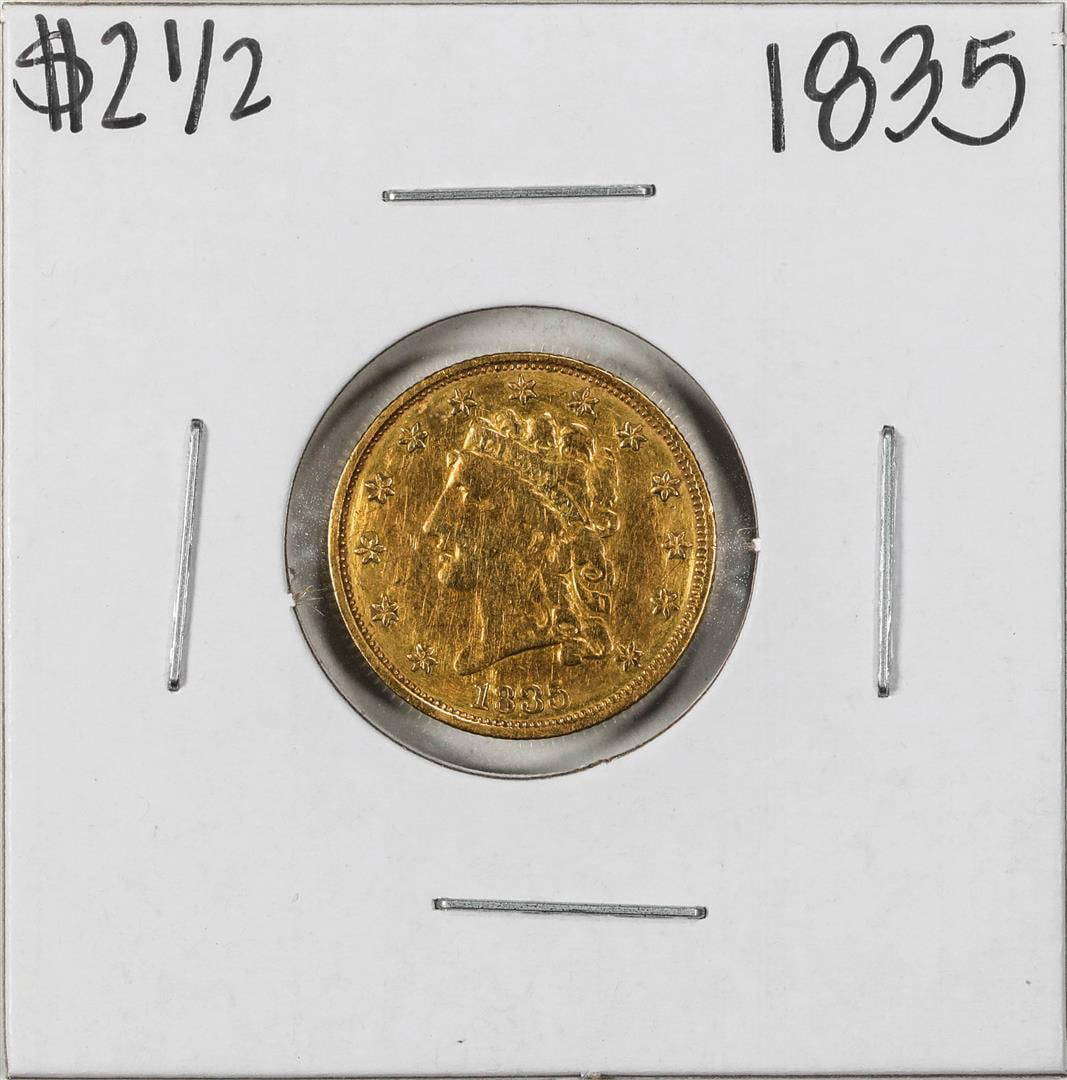 1835 $2 1/2 Liberty Head Quarter Eagle Gold Coin Auction