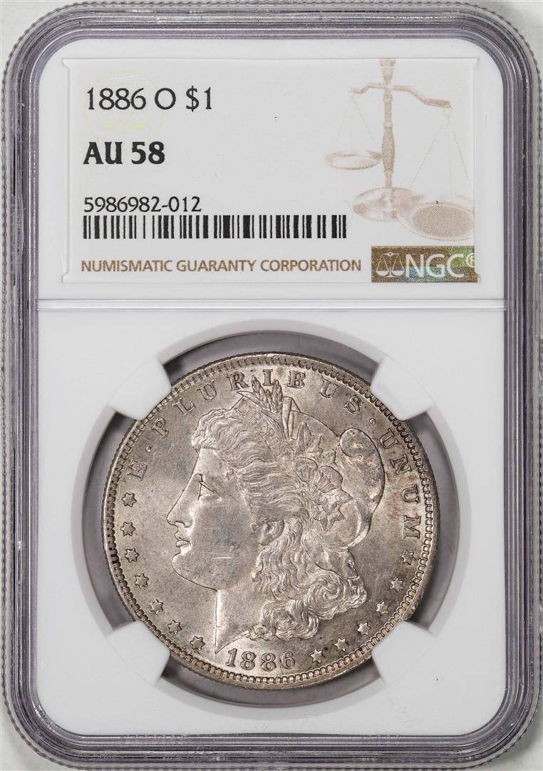 1886-o $1 Morgan Silver Dollar Coin Ngc Au58 Auction