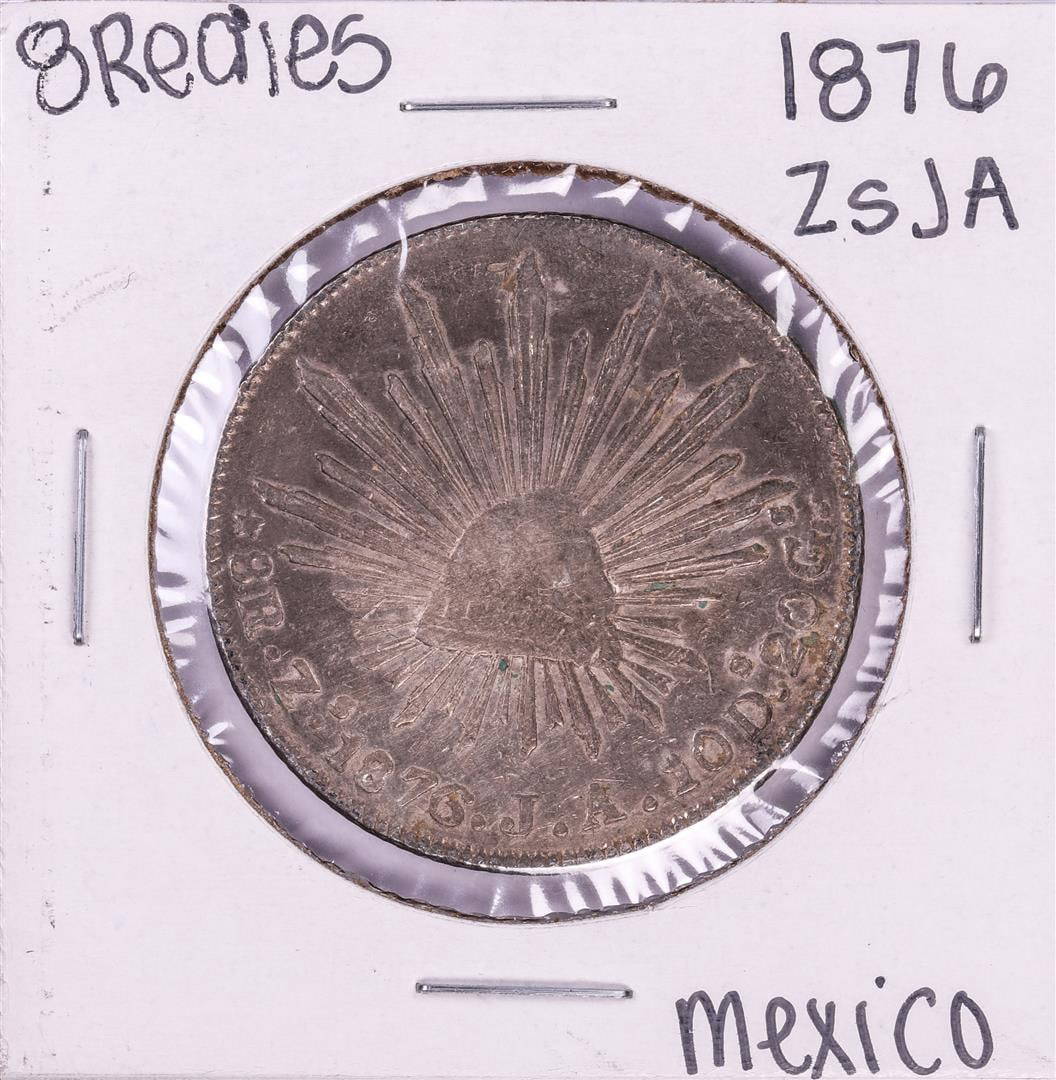 1876 Zs Ja Mexico 8 Reales Silver Coin Auction