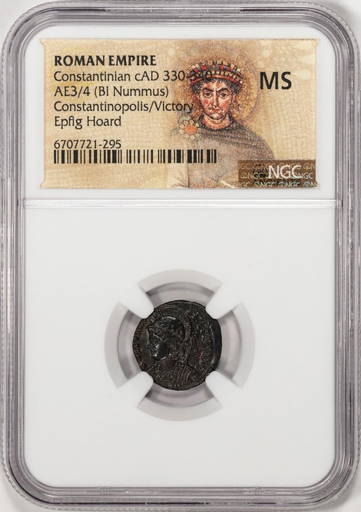 Cad 330 340 Roman Empire Constantinian Ae3/4 Bi Nummus Ancient Coin Ngc Ms