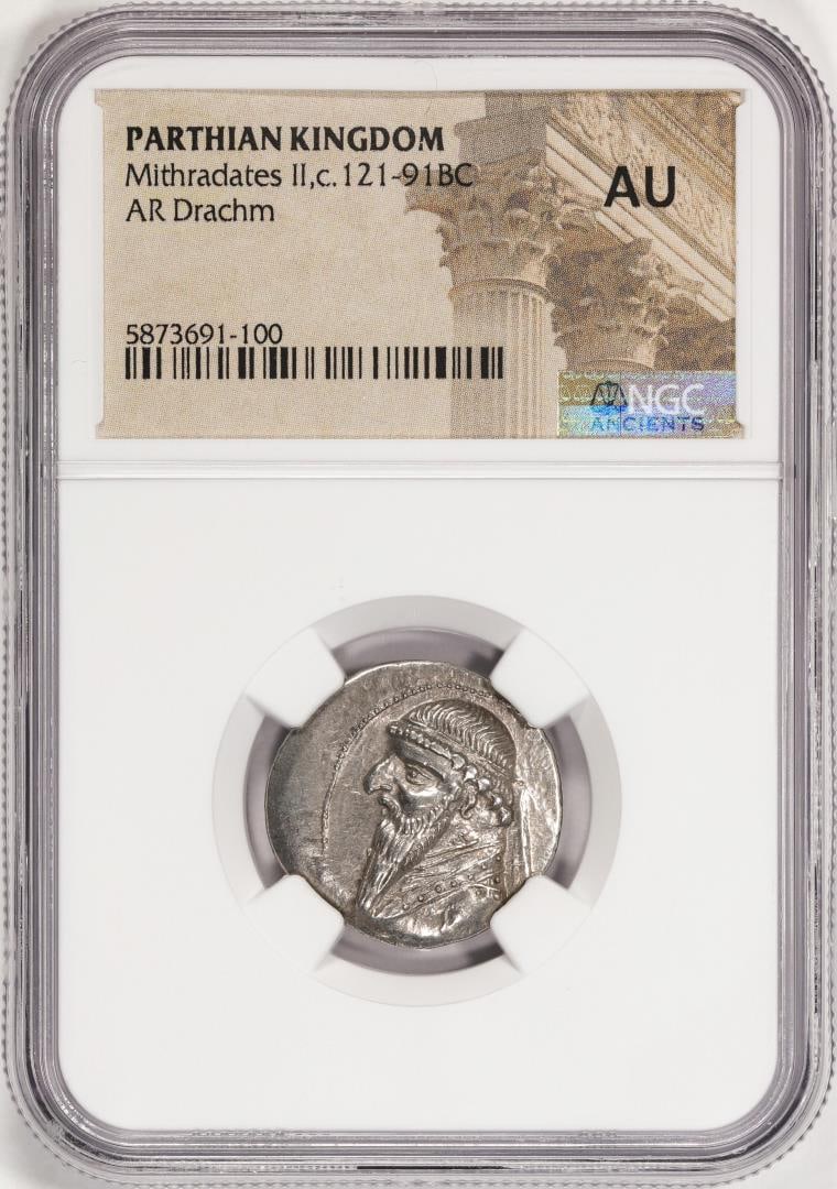 C.121-91 Bc Parthian Kingdom Mithradates Ii Ar Drachm Ancient Coin Ngc ...