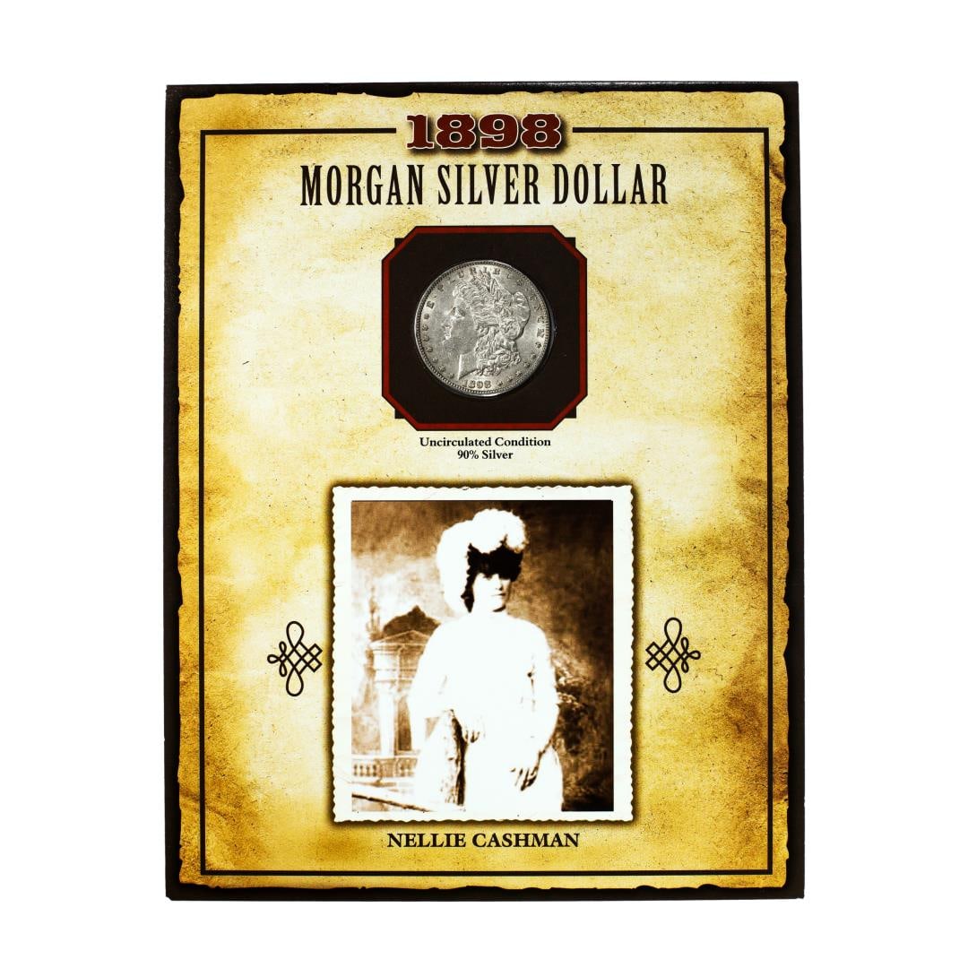 1898 $1 Morgan Silver Dollar Coin Nellie Cashman Legends Of The Wild ...