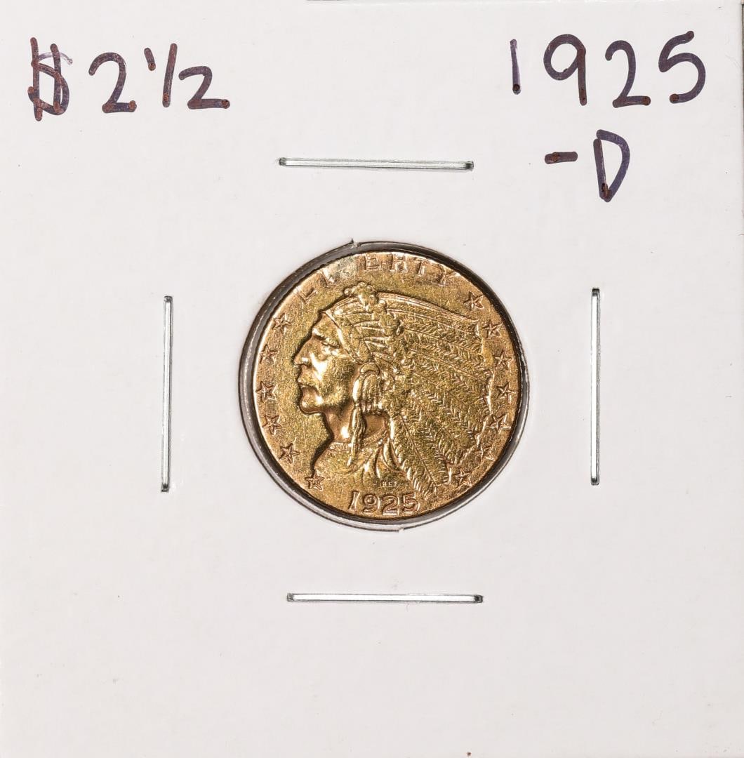 1925-d $2 1/2 Indian Head Quarter Eagle Gold Coin Auction
