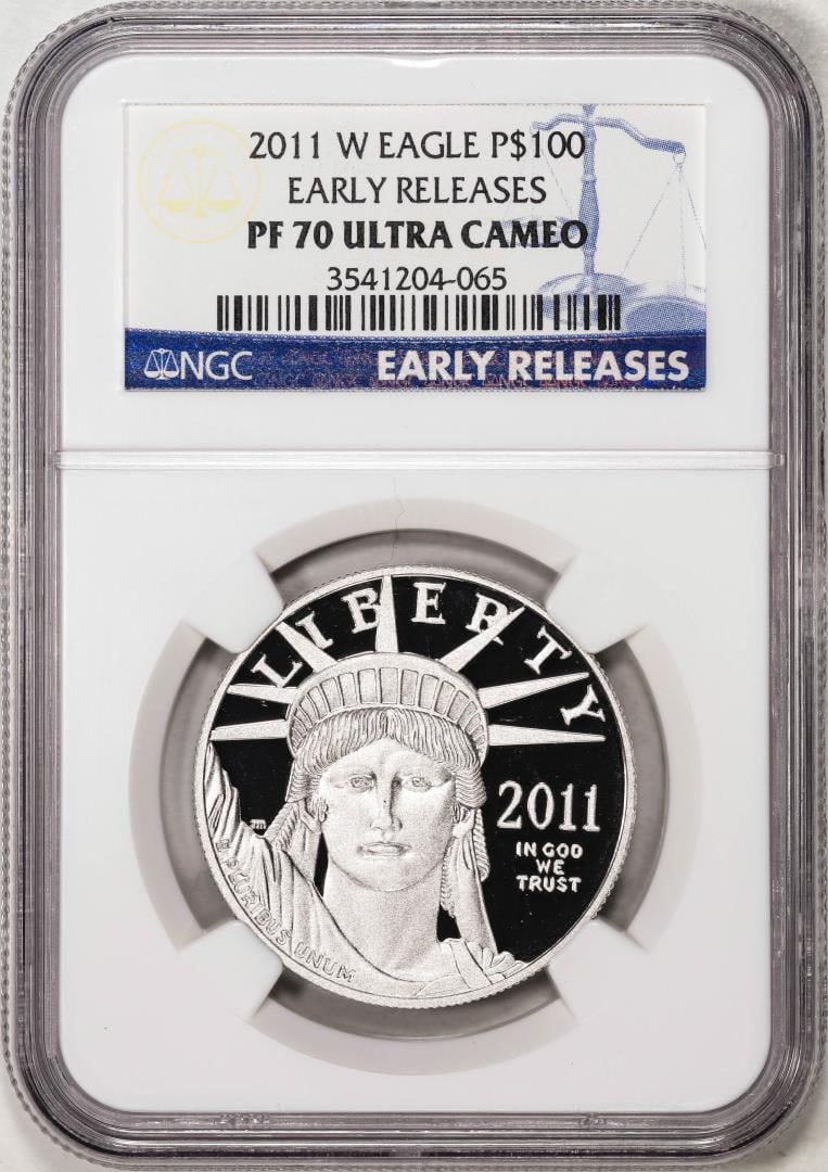 2011-w $100 Proof American Platinum Eagle Coin Ngc Pf70 Ultra Cameo Early Releases Auction