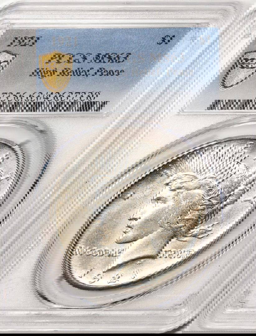 1921 $1 High Relief Peace Silver Dollar Coin Pcgs Ms63 Auction