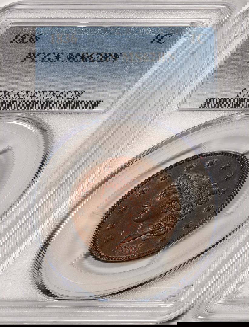 1836 Coronet Head Large Cent Coin Pcgs Ms62bn Auction