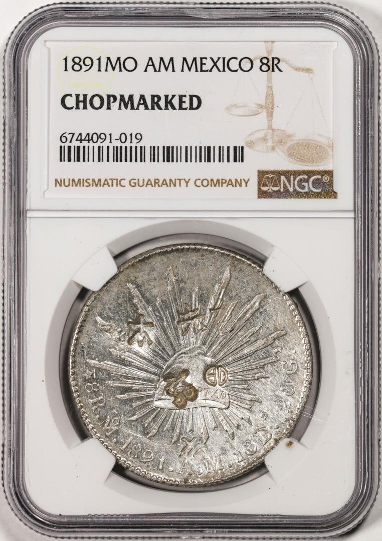 1891mo Am Mexico 8 Reales Silver Coin Ngc Chopmarked Auction