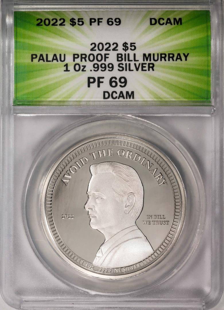 2022 $5 Palau Proof Bill Murray Silver Coin Anacs Pf69dcam Auction