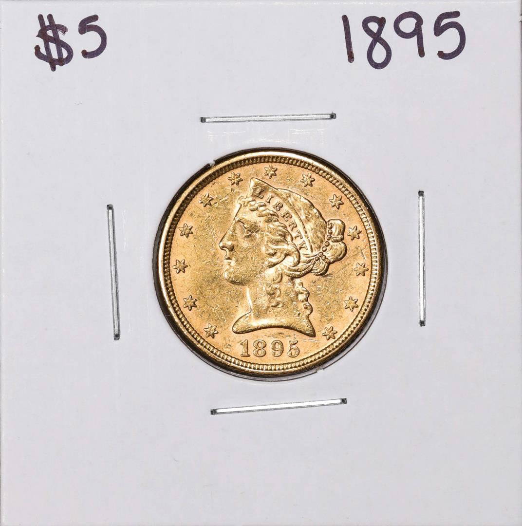 1895 $5 Liberty Head Half Eagle Gold Coin Auction