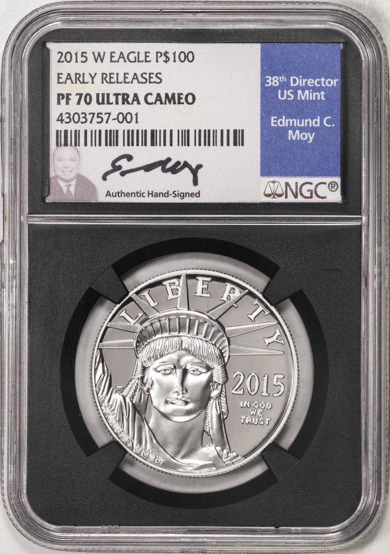 2015-w $100 Proof American Platinum Eagle Coin Ngc Pf70 Ultra Cameo Moy ...