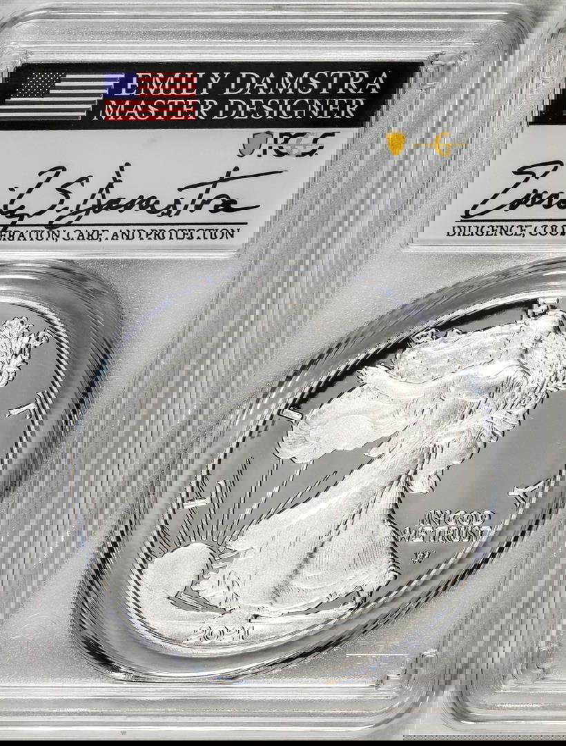 2021-s Type 2 $1 American Silver Eagle Coin Pcgs Pr70dcam Emily Damstra ...