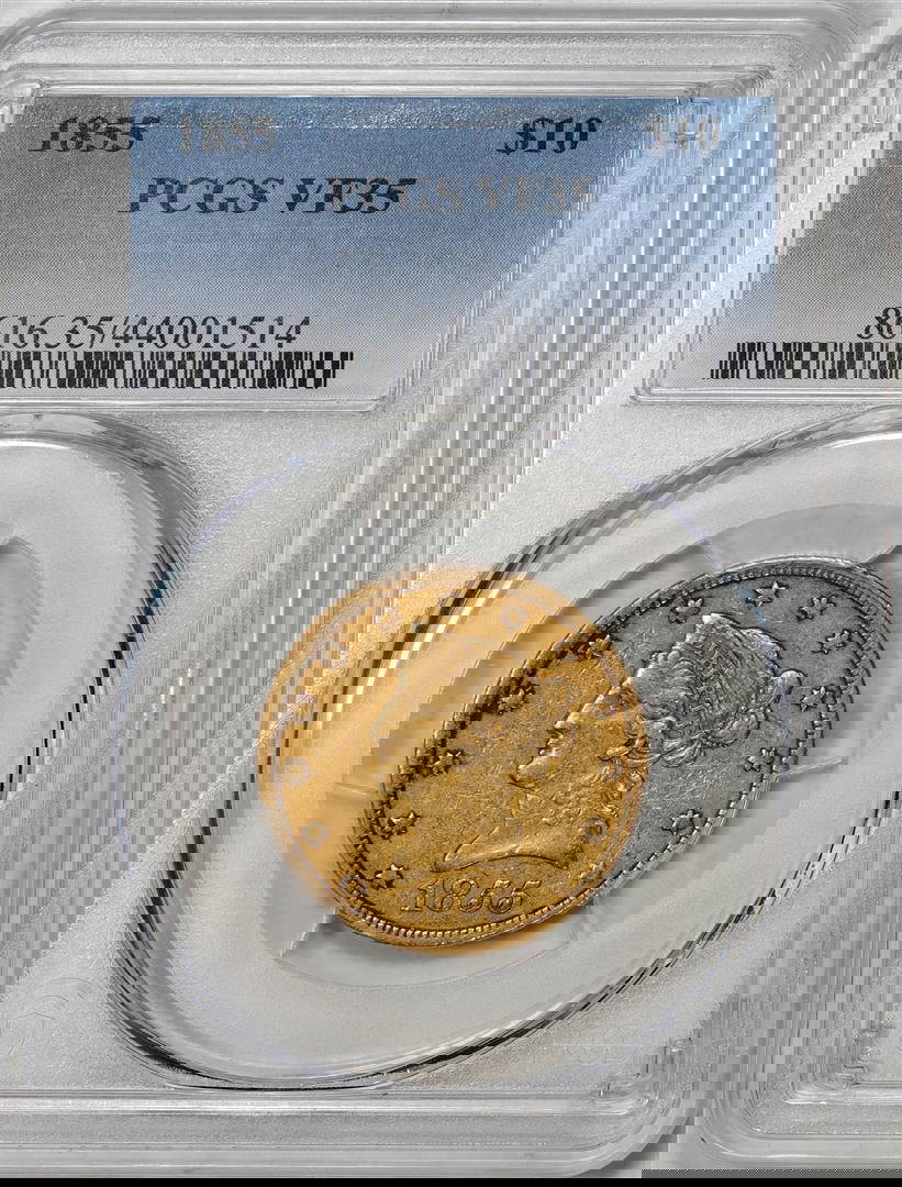 1855 $10 Liberty Head Eagle Gold Coin Pcgs Vf35 Auction