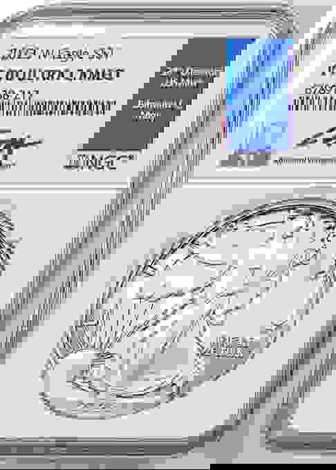 2023-w $1 Proof American Silver Eagle Coin Ngc Pf70 Ultra Cameo Edmund Moy Signature Auction