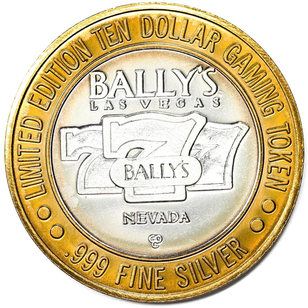 .999 Silver Ballys Las Vegas, Nevada $10 Casino Limited Edition Gaming Token Auction