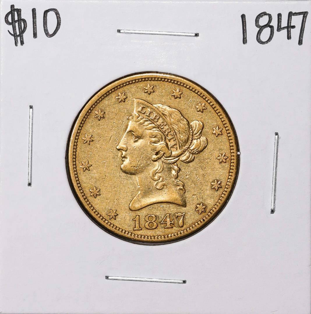 1847 $10 Liberty Head Eagle Gold Coin Auction