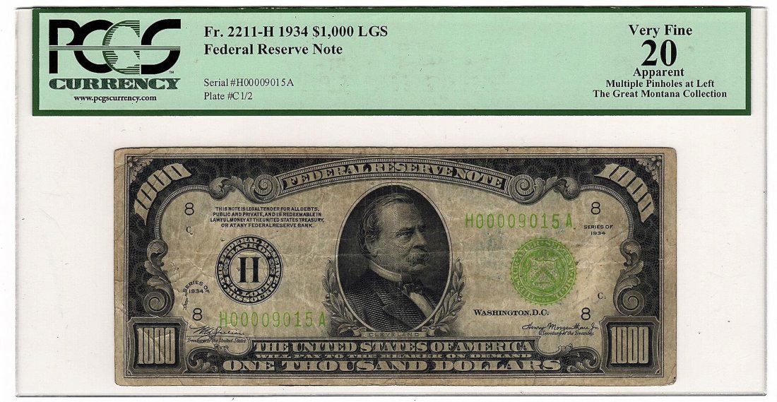 1934-A $1000 St Louis FRN One Thousand Dollar Bill