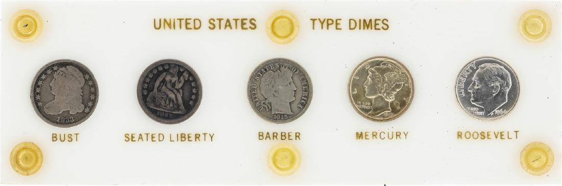 Set of (5) United States Type Dimes