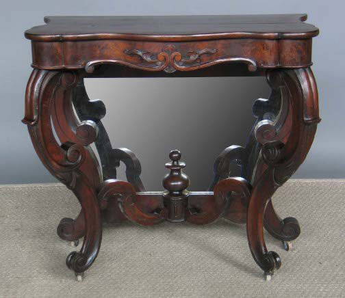 Victorian Pier Table. With Petticoat Mirror. Wal