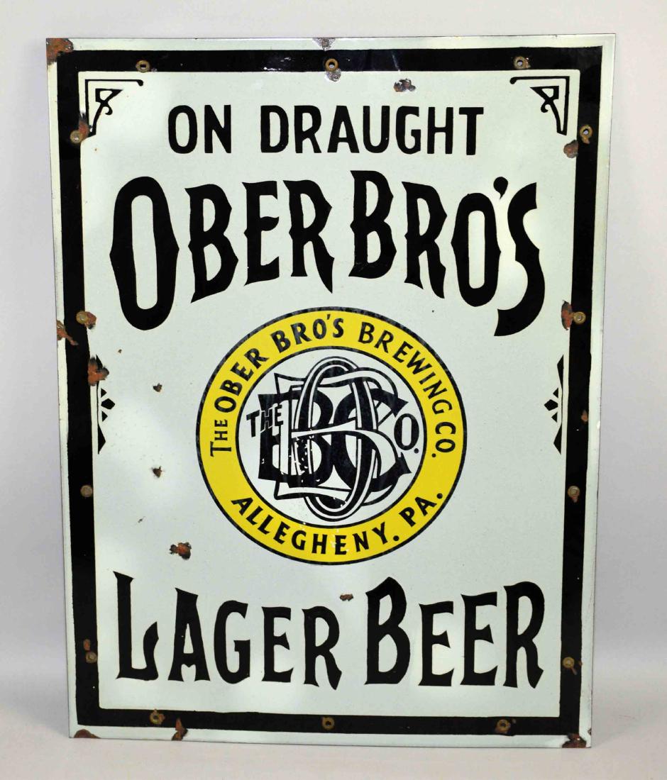 OBER BROTHERS LAGER BEER PORCELAIN ADVERTISING SIGN. - Sep 08, 2018 ...