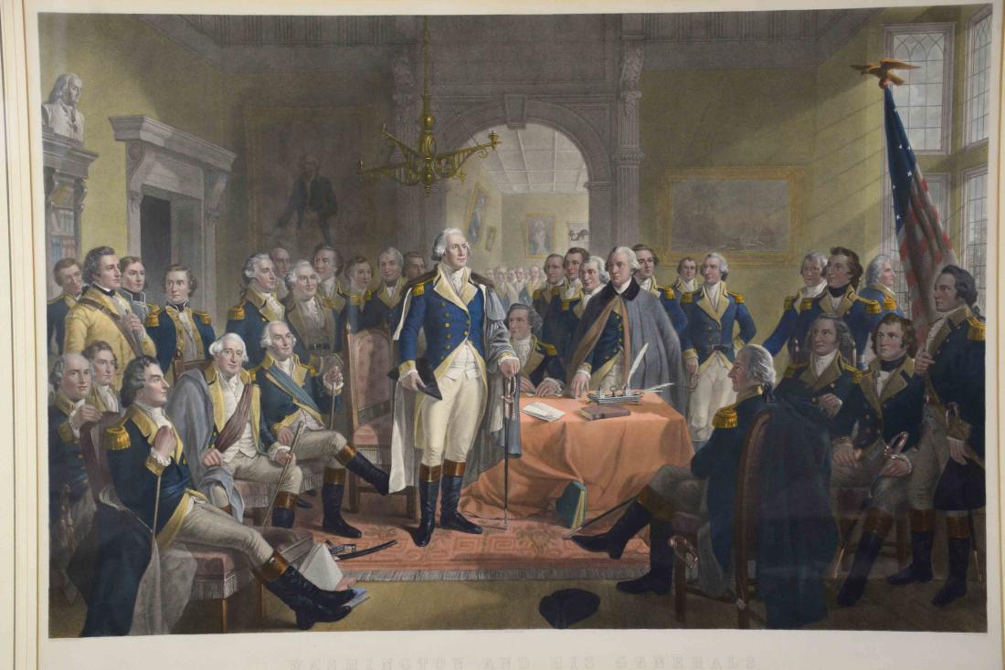 ORIGINAL ENGRAVING ''WASHINGTON AND HIS GENERALS'',