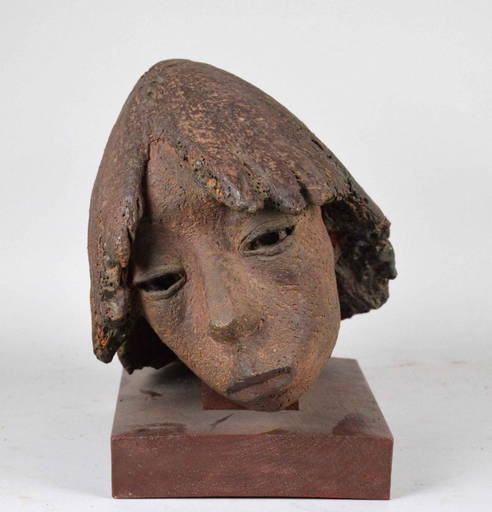 Lu Duble (1896 1970). Head Of A Boy. Iron. 11 X 11 X